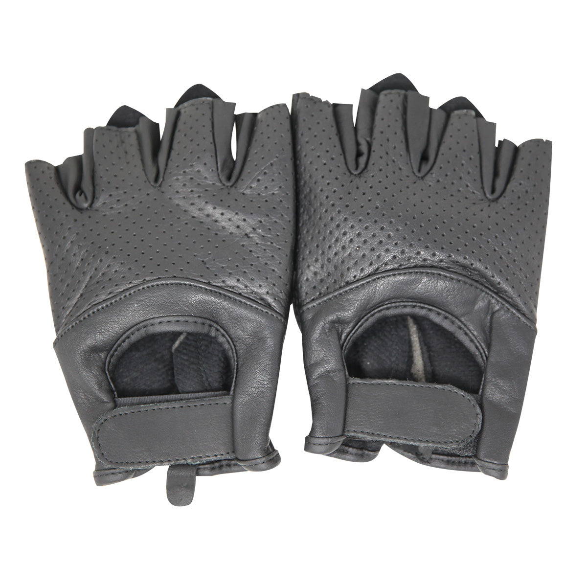 VL403 Men’s Leather Fingerless Glove w/ Gel Palm – Vance Leathers Wholesale
